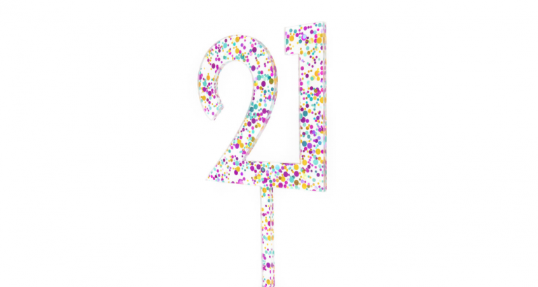 Glitter Number 21 Cake Topper - Miss Biscuit