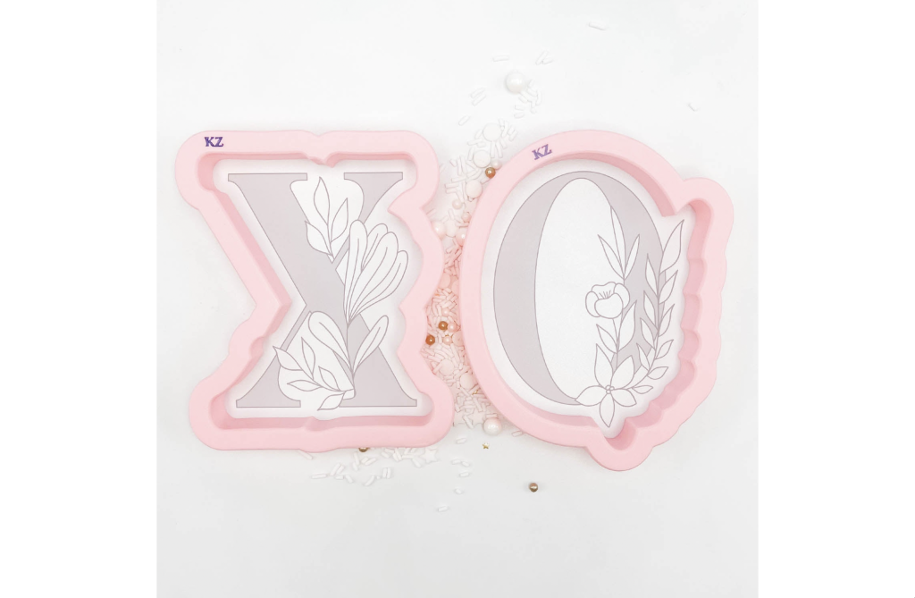 Floral XO Cutter with Stencil Set by Killer Zebras - Miss Biscuit