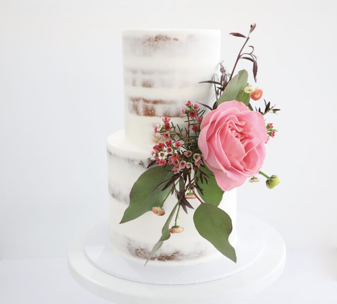 Two Tier Naked Buttercream Cake with Florals Class - Miss Biscuit